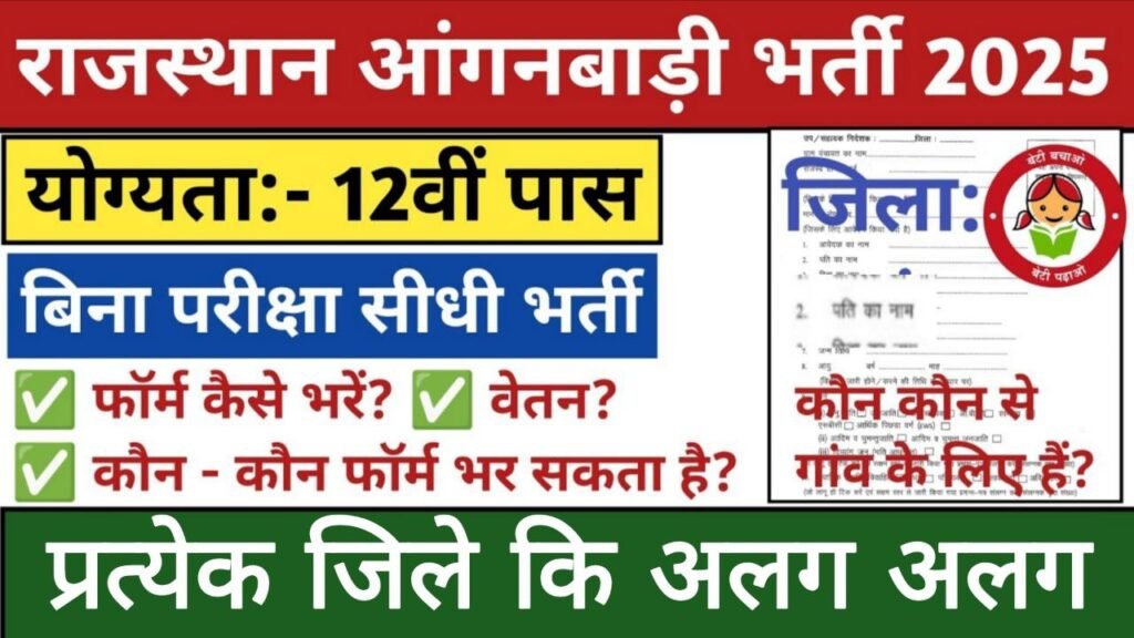 Rajasthan Anganwadi Recruitment 2026: राजस्थान आंगनवाड़ी भर्ती का 10वीं ...