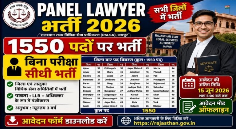 RSLSA Panel Lawyer Recruitment 2026: राजस्थान राज्य विधिक सेवा ...