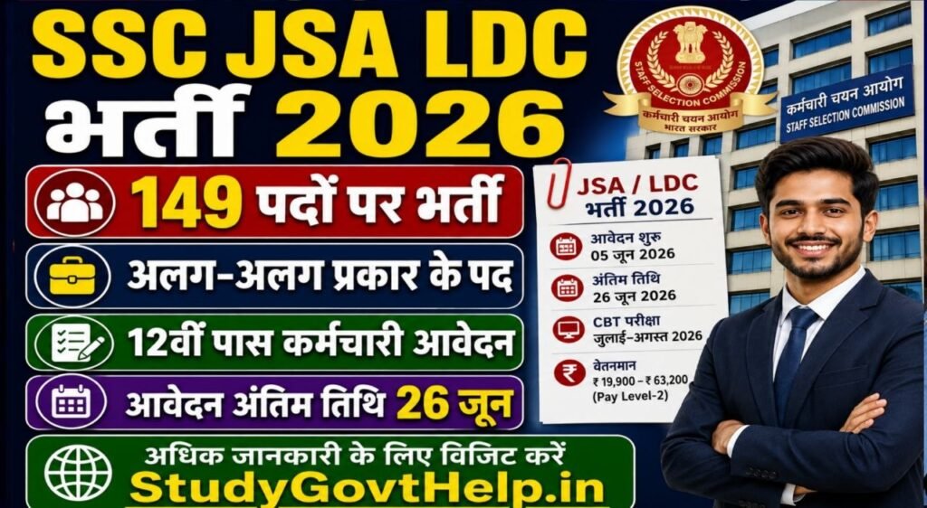 SSC JSA LDC Recruitment 2026: कर्मचारी चयन आयोग ने 149 पदों पर भर्ती का ...